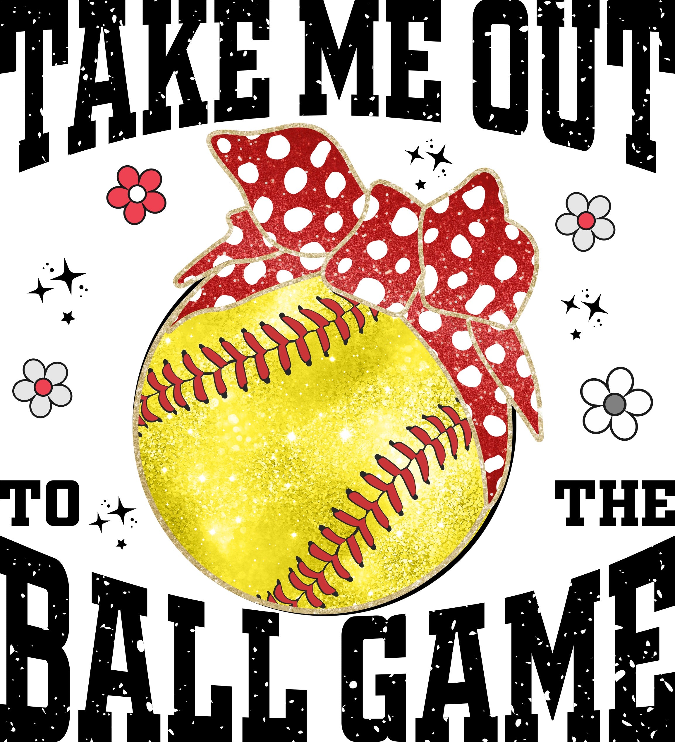 Red Flowers Take Me out to the ball game – DMDCreations